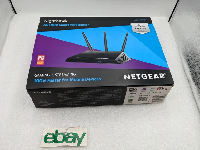 NETGEAR NIGHTHAWK AC1900 R7000 Smart Wi-Fi Router Gaming High Speed ...