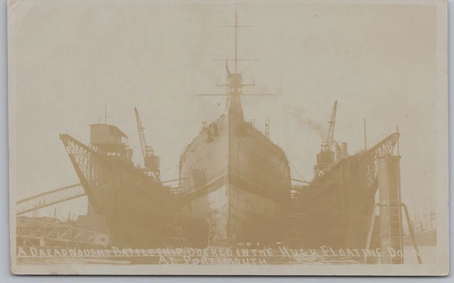 HMS MONARCH IN Floating Dock at Portsmouth RP Postcard £6.99 - PicClick UK