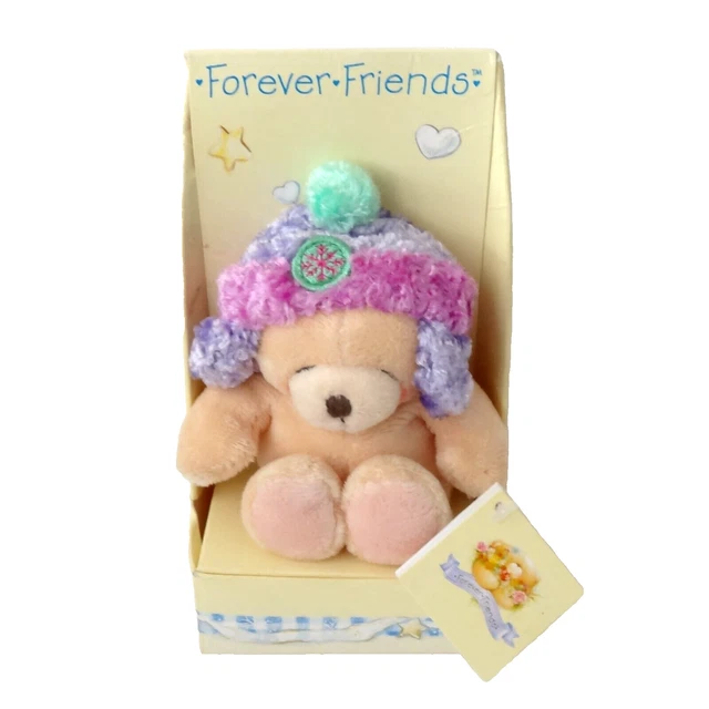 FOREVER FRIENDS MINI / Small Bear Plush Hallmark Sitting (Winter Purple ...