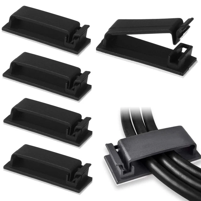 MANAGEMENT WIRE HOLDER Organizer Self-adhesive Cable Clips Cable Clamp ...