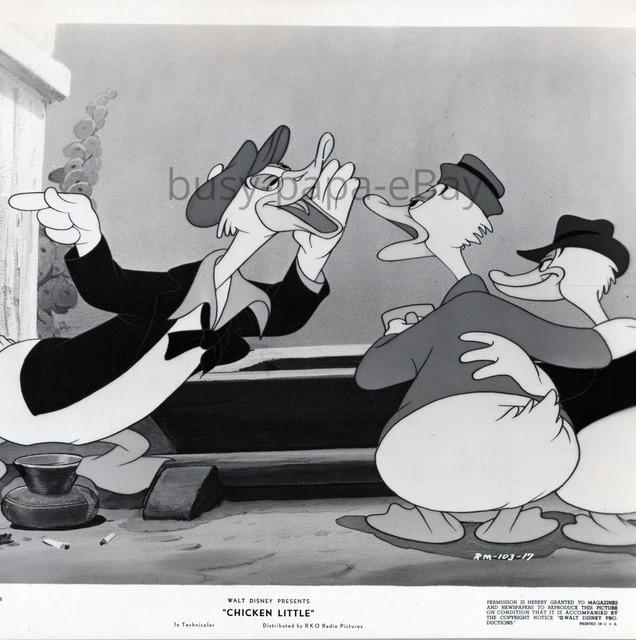 ORIGINAL 1943 CHICKEN Little Animated Walt Disney Cartoon Press Kit ...