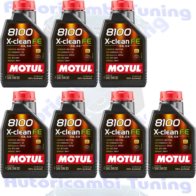 HUILE MOTEUR VOITURE MOTUL 8100 X-Clean Fe C2 C3 Renault RN17 MB 229.52 ...