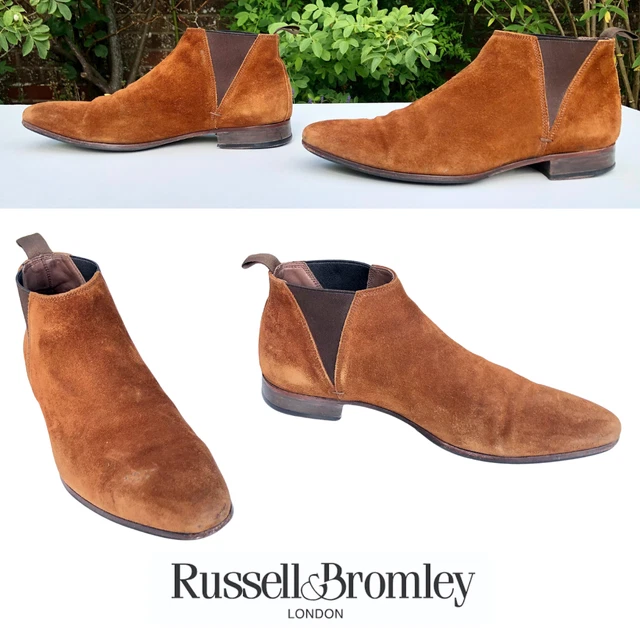 RUSSELL & BROMLEY Chelsea Boots, TOBACCO BROWN, 100% Suede (Eu 41 | UK ...