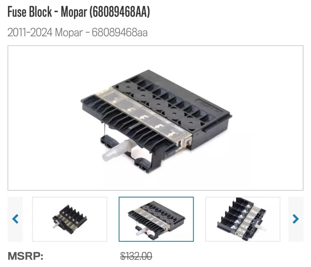 NEW GENUINE MOPAR 68089468AA Fuse Block 11-24 Jeep Grand Cherokee Dodge ...