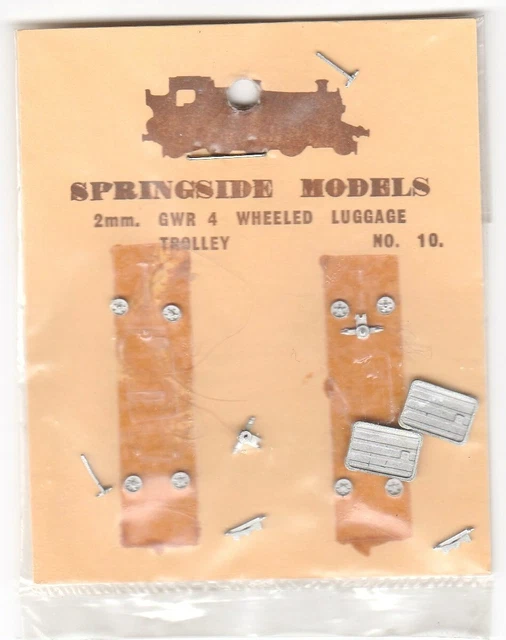 MODEL RAILWAY 2X GWR 4 Wheel Luggage Trolley N Gauge Springside White ...