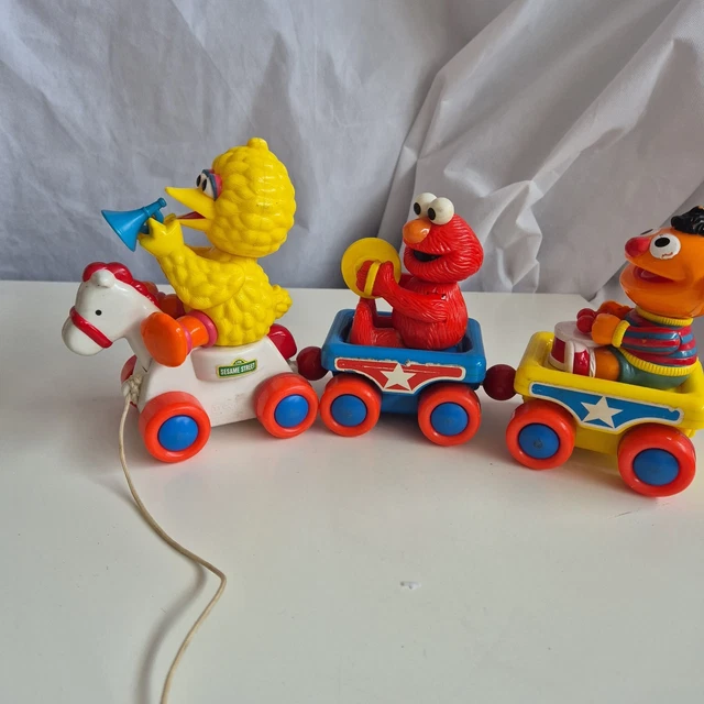 VINTAGE 1996 TYCO Sesame Street Pull Along Band Train Big Bird Elmo And ...