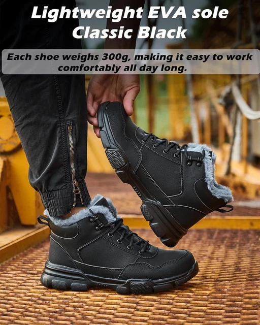 UOQC SAFETY BOOTS Steel Toe Cap Waterproof Thermal Work Boots Winter ...