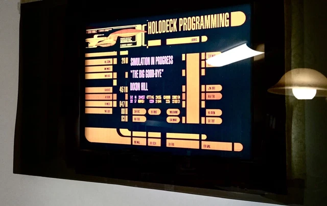 STAR TREK TNG prop Picards HOLODECK screen lcars transparent print ...