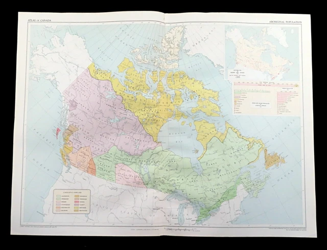MAP OF CANADA Indigenous Population Ethnographic Ethnicity Large ...