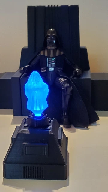DARTH VADER THRONE and HOLOGRAM 1/12 scale custom 3d printed for black ...