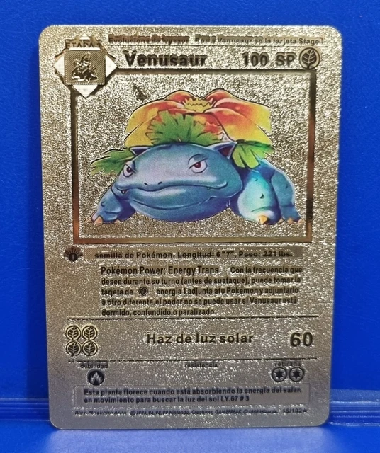 CARD CARTA TARJETA Pokemon Fase Etapa 2 Venusaur 100SP Oro Gold Dorada ...