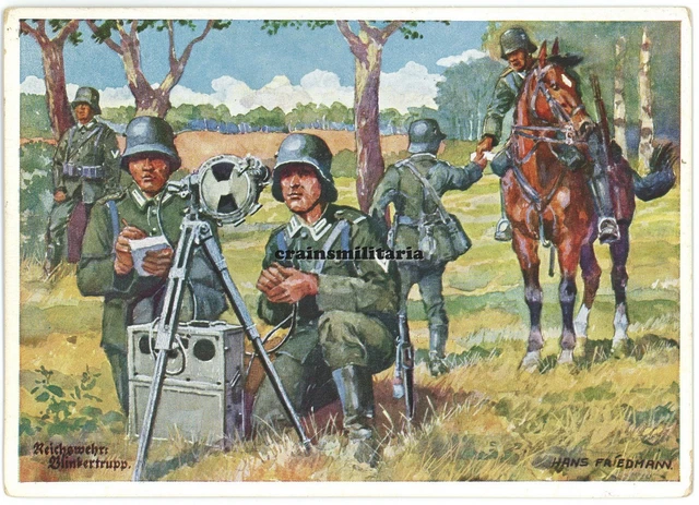 ORIG. AK REICHSWEHR Blinkertrupp mit Blinkgerät - gel. WHW München 1939 ...