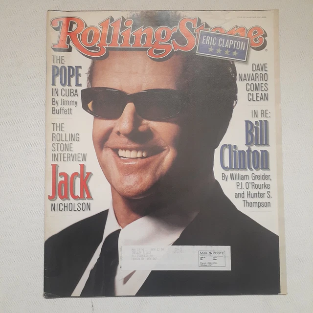 ROLLING STONE JACK Nicholson Jimmy Buffet Clapton Navarro Smashing ...
