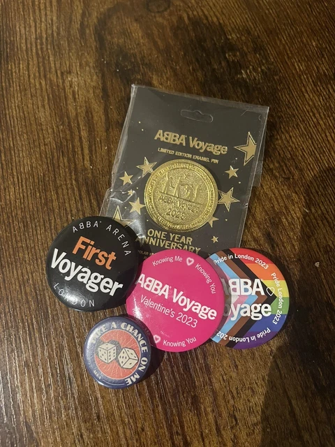 ABBA VOYAGE 1 Year Anniversary Pin. Includes 1st Voyager, Valentine ...