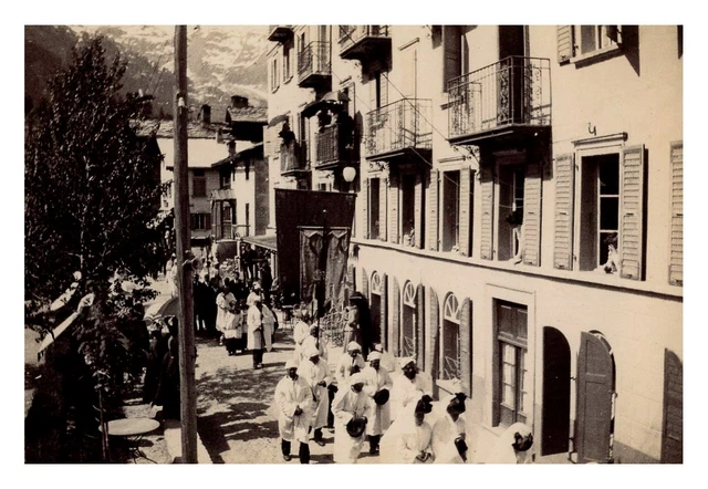 SUISSE, CORPUS CHRISTI procession at Zermatt Original vintage print ...