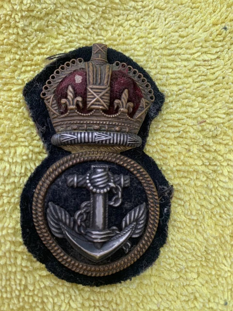 GENUINE WW2 ROYAL Navy Officers Bullion Cap Badge £30.00 - PicClick UK