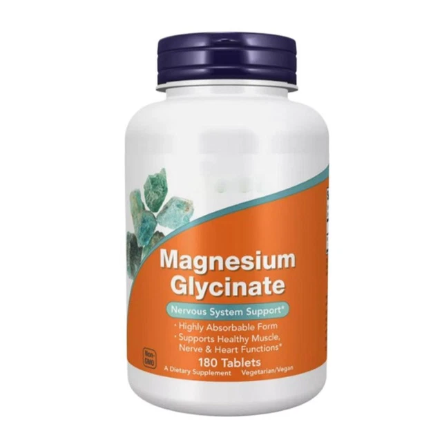 MAGNESIUM GLYCINATE TABLETS, 180 Tablets for Heart, Nerve, Sleep Health ...