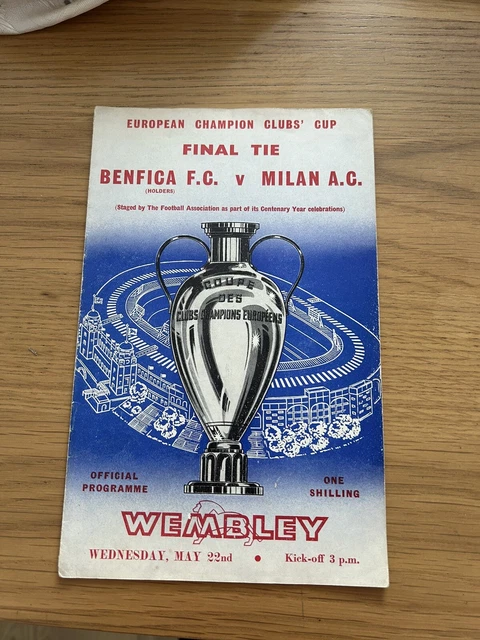 WEMBLEY OFFICIAL PROGRAMME European Champion Club Cup Final Rare ...