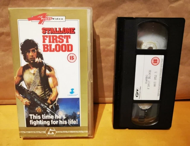 FIRST BLOOD (4 Front) VHS Video PAL, Rambo, Rare Sylvester Stallone £4. ...
