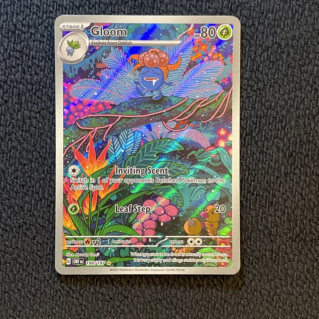 POKEMON GLOOM 198/197 Obsidian Flames Illustration Rare Full Art Holo ...