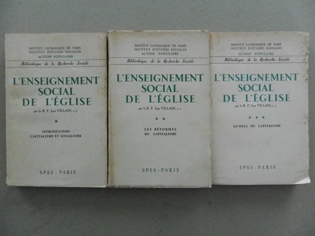R. P. JEAN VILLAIN, L'ENSEIGNEMENT SOCIAL DE L'ÉGLISE, 3vol./3 EUR 35 ...