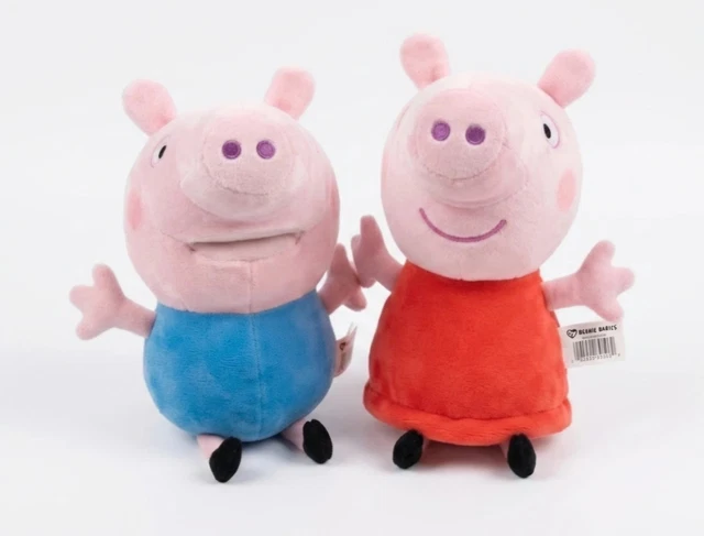 PEPPA PIG & George Pig Plush Soft Toy Set Red/Blue Outfits 15-35cm ...