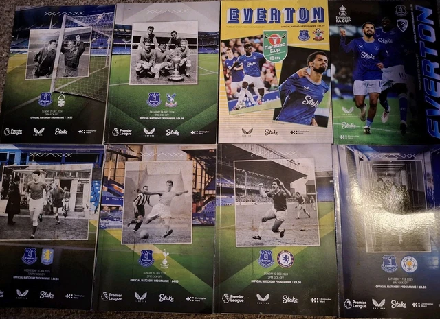8 EVERTON PROGRAMMES 2024/2025 6 With Team Sheets £25.00 - PicClick UK