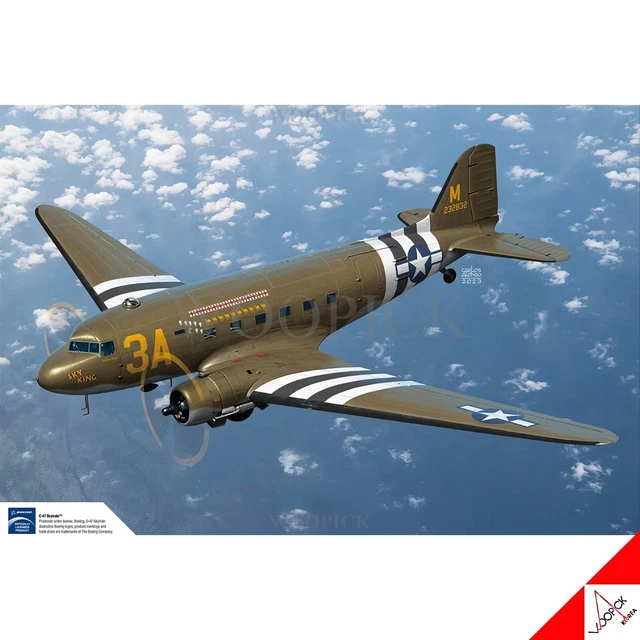 ACADEMY 1/144 USAAF C-47 Skytrain Air-force Aircraft Model kit Toy ...