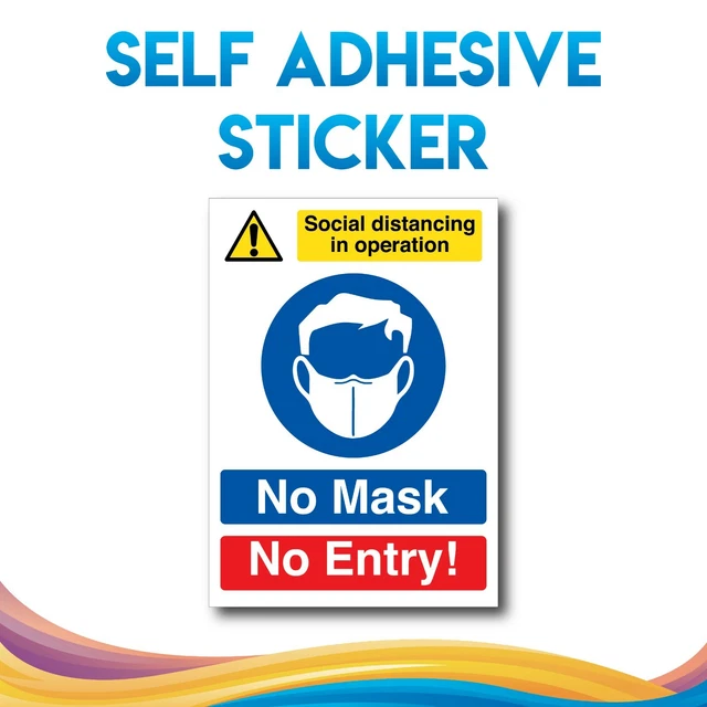 NO MASK NO Entry - 1COVID9 Self Adhesive Sticker Decal Sign £1.00 ...
