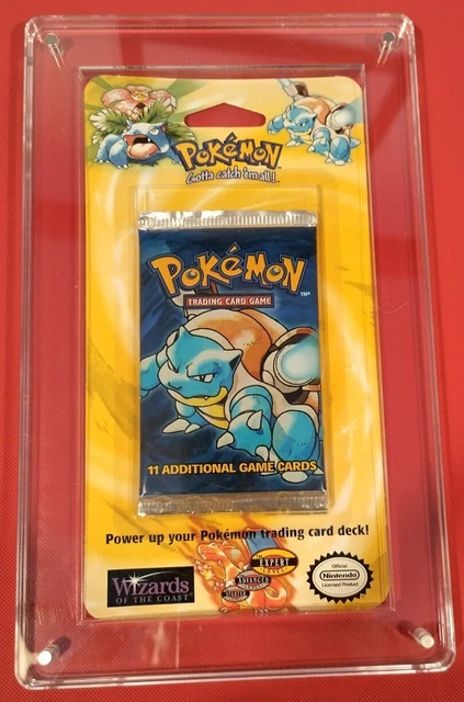 POKEMON 1999 BLASTOISE Base Set Blister Booster Pack Sealed! + Display ...