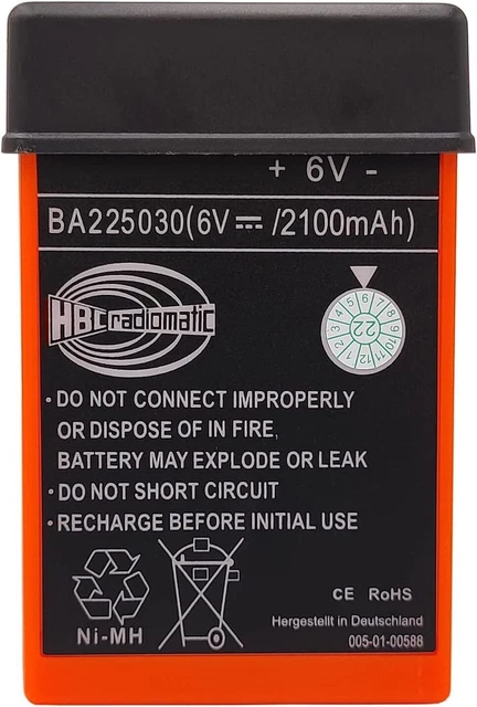2PC 2100MAH BA225030 6V Ni-Mh Battery For HBC Pump Truck Remote Control ...