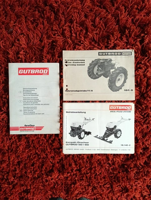 GUTBROD ERSATZTEILLISTE UND Betriebsanleitungen,alt, EUR 9,00 - PicClick DE