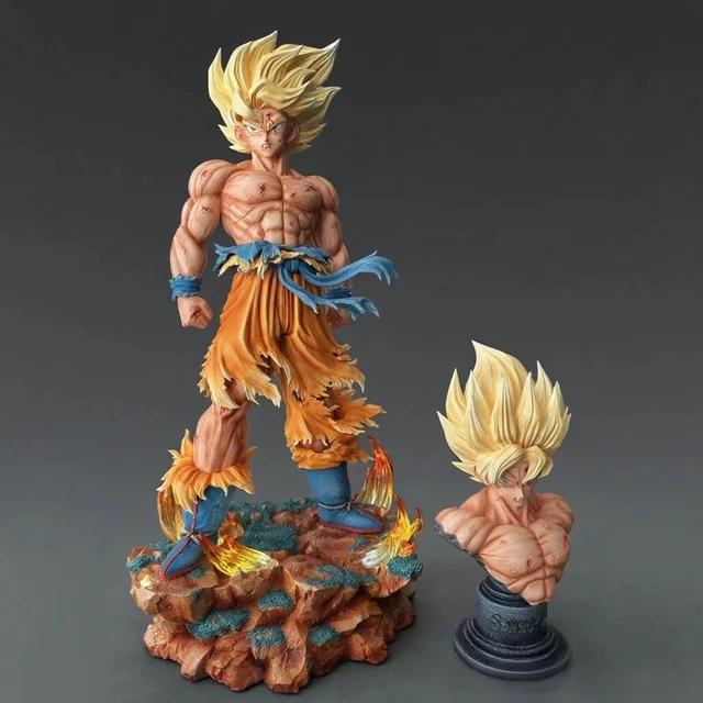 DRAGON BALL Z Son Goku Figure Replaceable Heads Led Base Action Figure ...