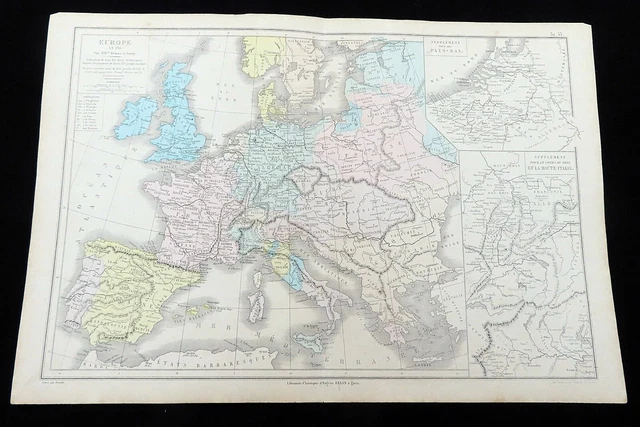 ANTIQUE MAP OF Europe 18th Century 1715 King Louis XIV Coloured ...