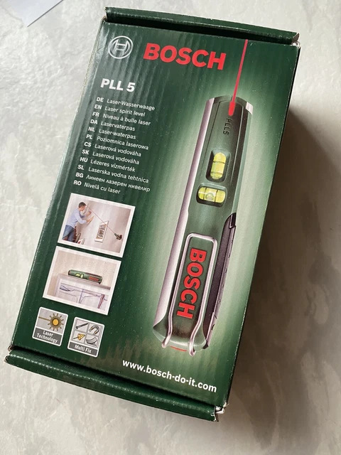 BOSCH PLL 5 Laser-Wasserwaage + Wandhalterung unbenutzt OVP EUR 14,50 ...