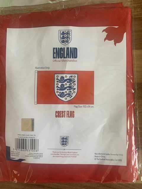 ENGLAND OFFICIAL MERCHANDISE Fa Crest Flag - New - 152 X 91 Cm £2.50 ...