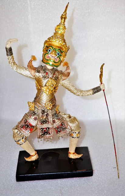 THAI KHON DANCER Demon Warrior Vintage Figurine Painted Face £78.86 ...