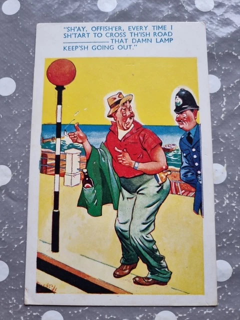 VINTAGE SAUCY SEASIDE Comic Postcard E Marks Comicard Series No 2492 £0 ...