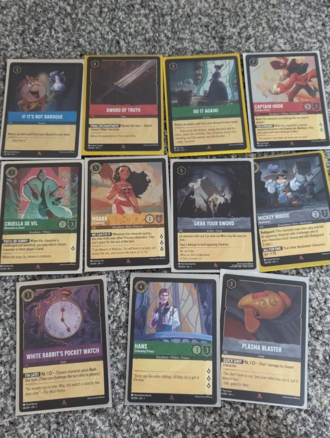 DISNEY LORCANA THE First Chapter Card Bulk/Bundle Rare Foil x12 Cards ...