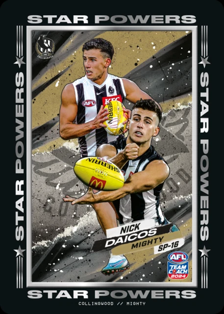 2024 AFL TEAMCOACH Team Star Powers SP-16 Nick Daicos Collingwood CODE ...
