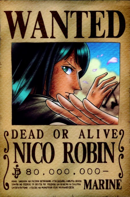 ONE PIECE WANTED Poster (A3: 28 x 43 cm) – NICO ROBIN - 2nd Bounty £4. ...