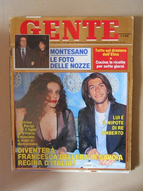 GENTE N 18 1992 Francesca Dellera Savoia Maria De Filippi Jula De Palma ...