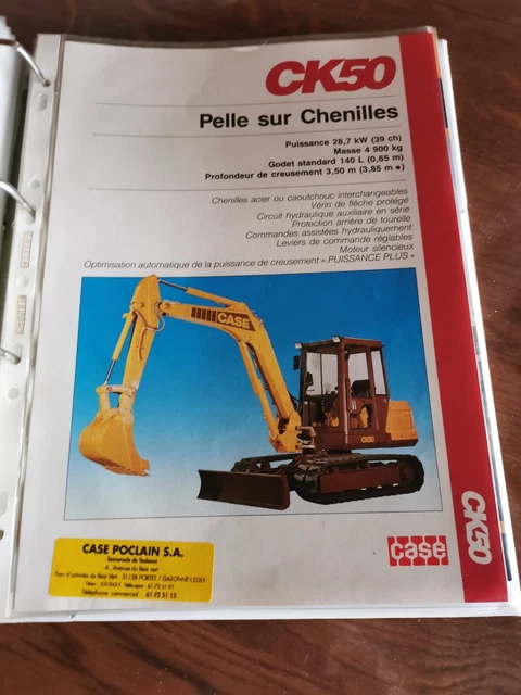 CATALOGUE BROCHURE TRACTEUR Pelle Sur Chenilles Case Poclain Ck 50 EUR ...