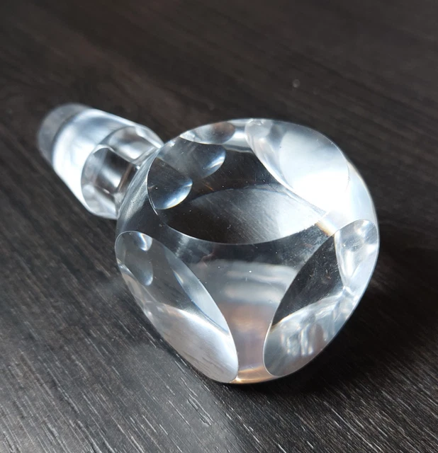 CRYSTAL DECANTER STOPPER Square Top Etched 8 to Base 29mm Diameter Stop ...