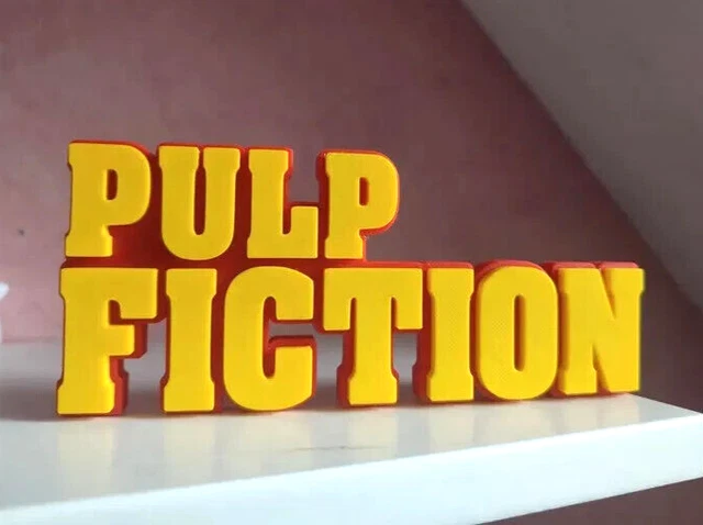 PULP FICTION SIGN Logo Figure 3D Printed PLA+ Handmade Novelty Gift ...