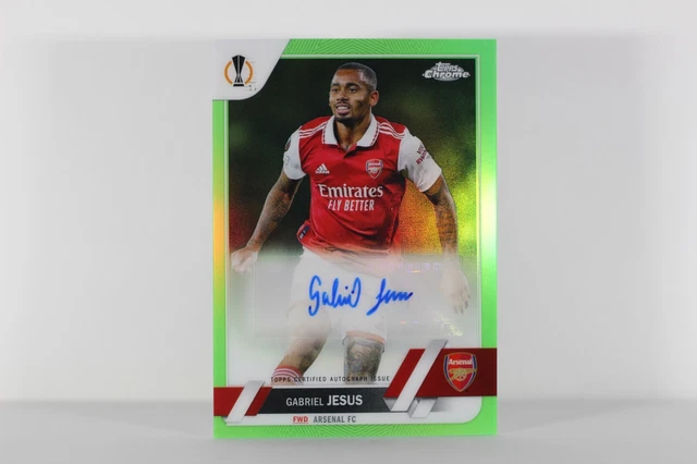 2022-23 TOPPS ARSENAL Fc Green Foil Trim /99 Auto Gabriel Jesus #Ca-Gj ...