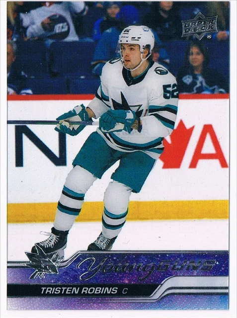 2023-24 UPPER DECK Clear Cut Young Guns Tristen Robins Rookie San Jose ...