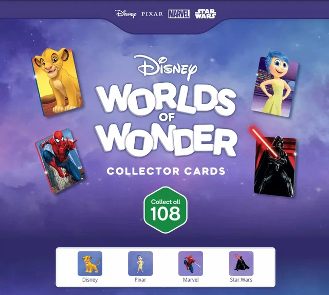 2024 WOOLWORTHS DISNEY Worlds of Wonder Collector Cards 108 Pick You ...