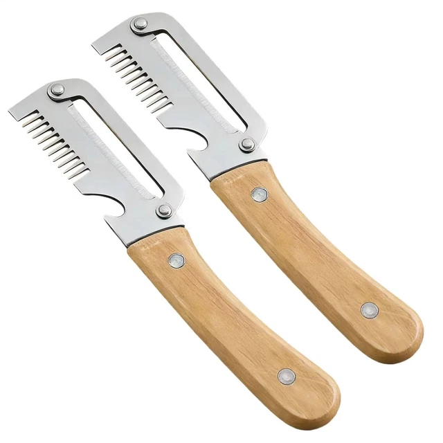 2PCS 3IN1 VEGETABLE Peeler Stainless Steel Wooden Handle Bottle Opener ...