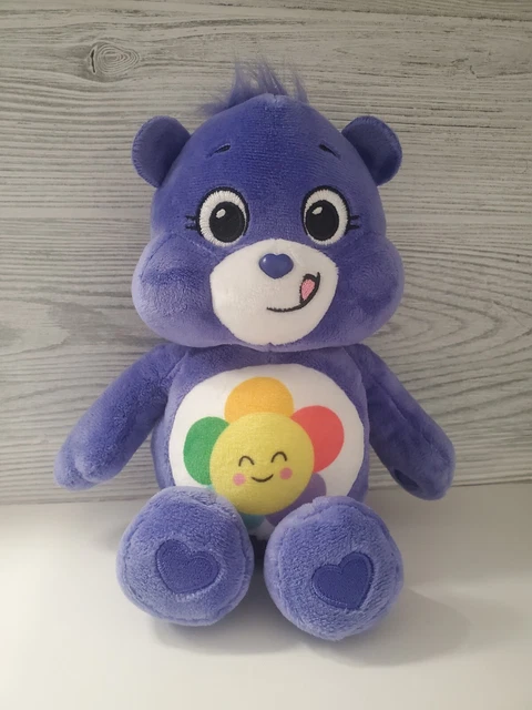 CARE BEARS BASIC Fun Plush Toy 10" Purple Blue Smiling Flower Sunflower ...